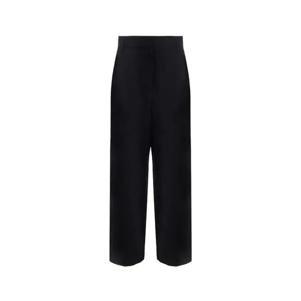FERRAGAMO Silk And Linen Pants - Black