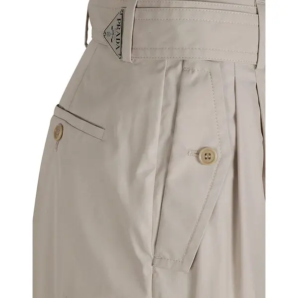 Prada High Waist Trousers - Cream