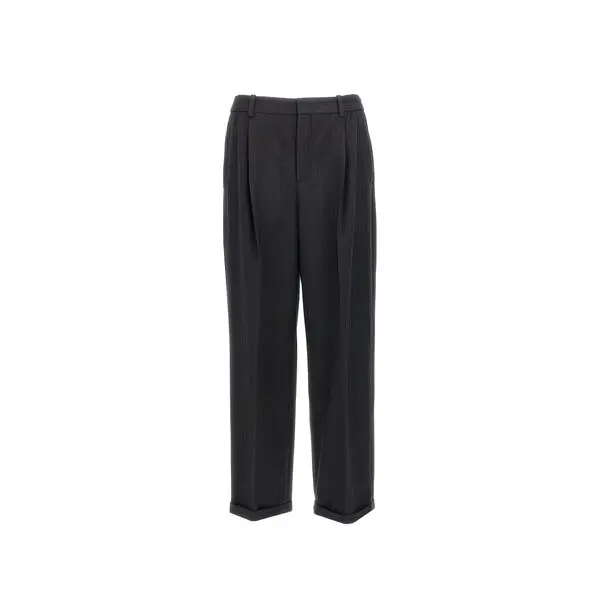 Saint Laurent Cashmere And Wool Flannel 90's Striped Pants