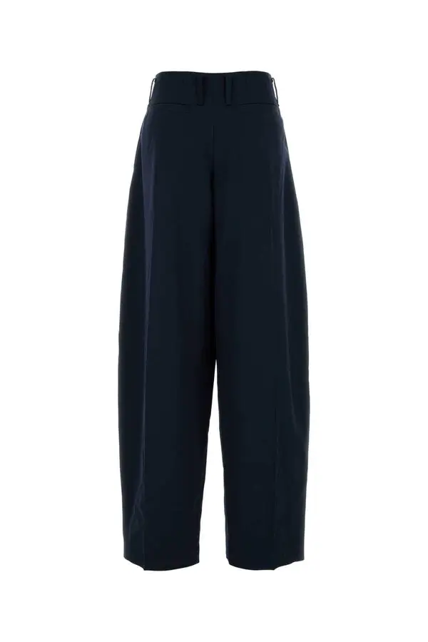 Alexander McQueen Navy Wool Wide-leg Pant