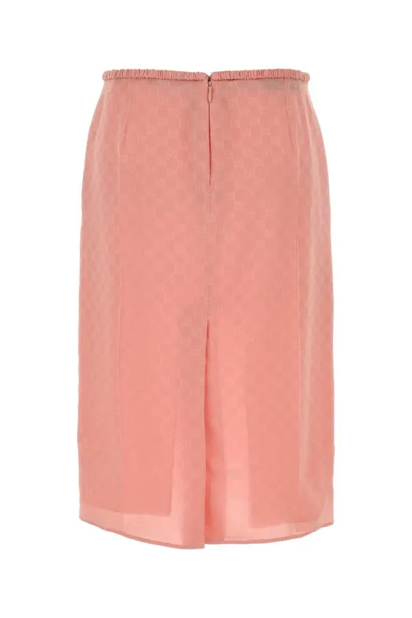 Gucci Silk Monogram Skirt - Pink