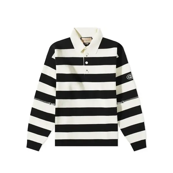 Gucci Striped Cotton Polo - White