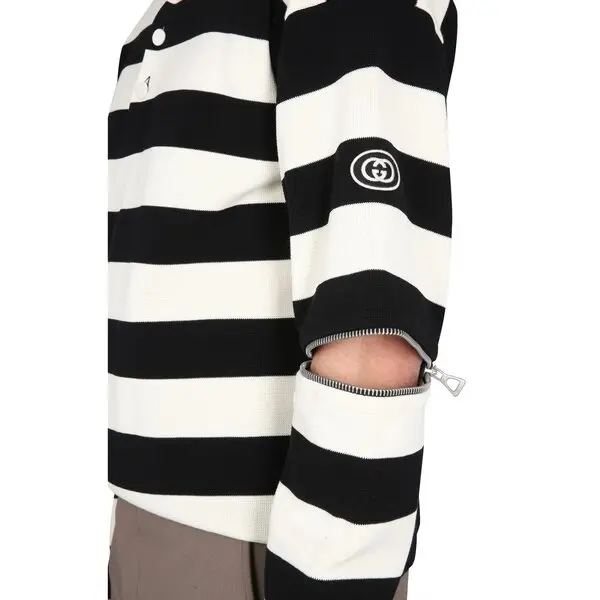 Gucci Striped Cotton Polo - White