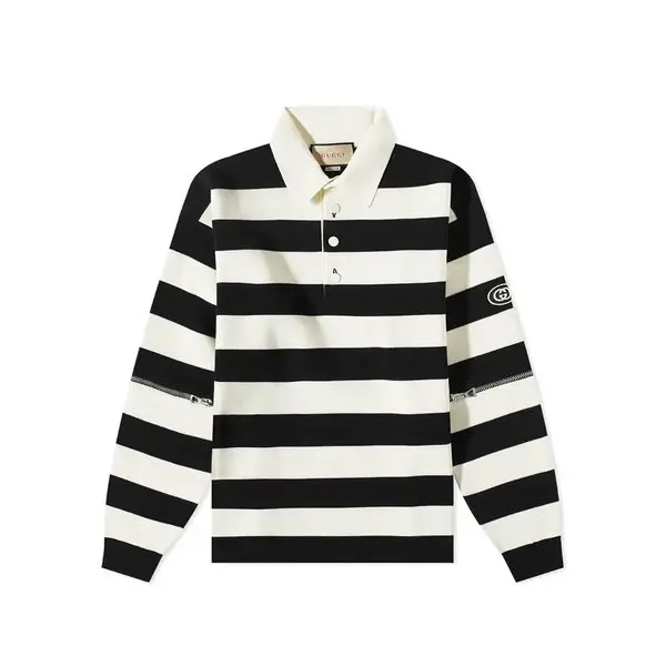 Gucci Striped Cotton Polo - White