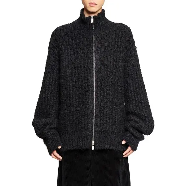 JIL SANDER Mohair Cardigan - Black