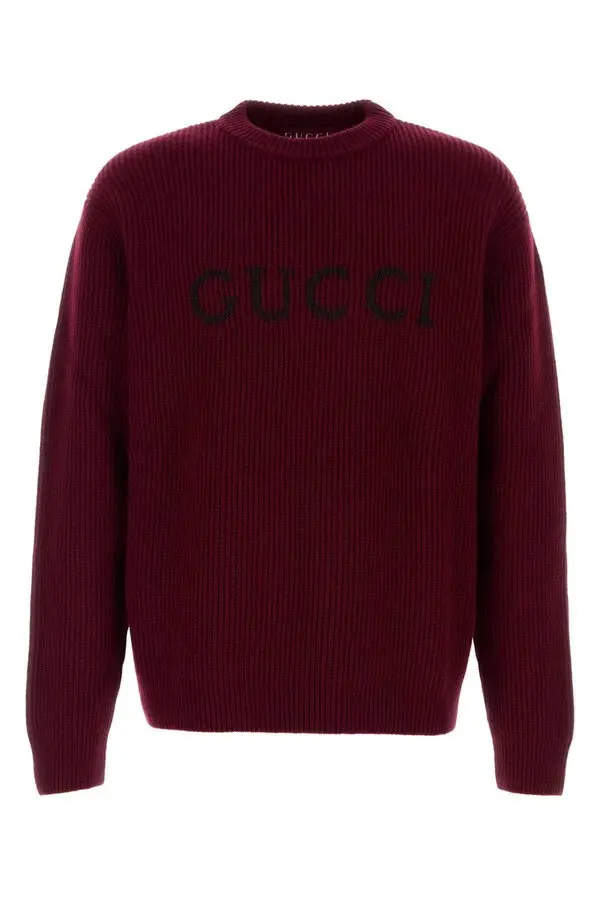 Gucci Burgundy Wool Blend Sweater - Red