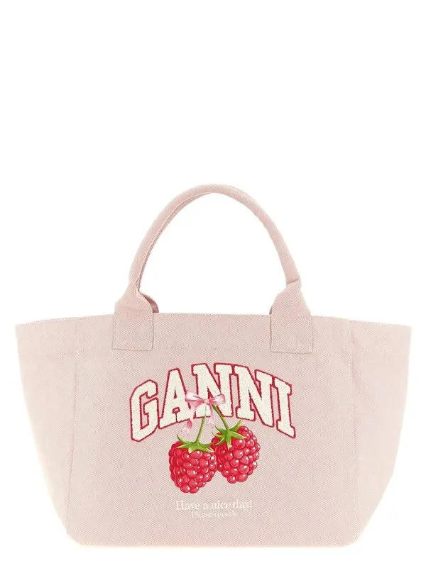 GANNI Medium 'raspberry' Shopping Bag