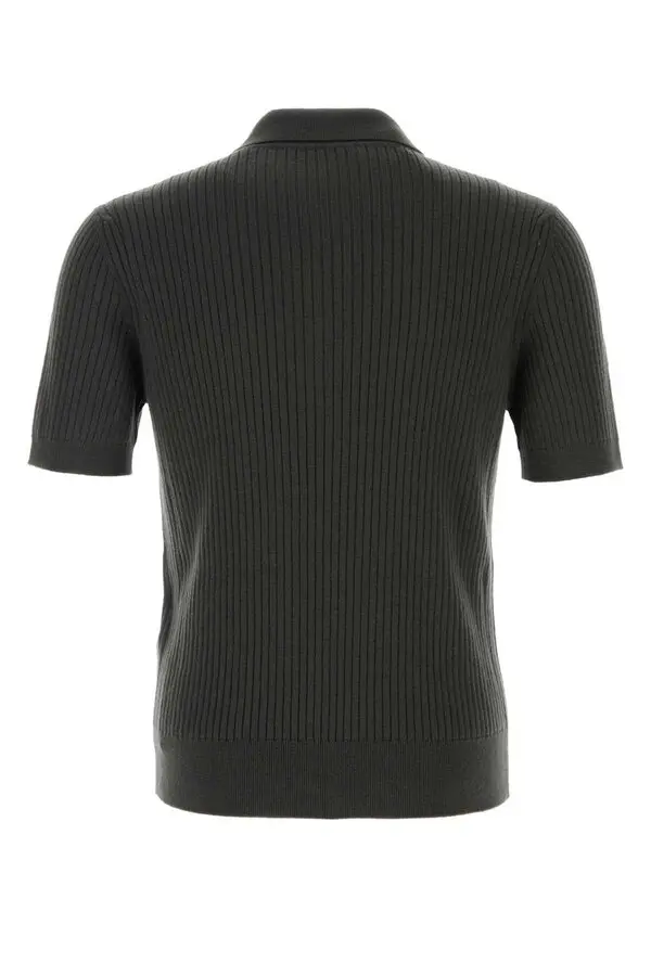 Gucci Dark Grey Wool Blend Polo Shirt