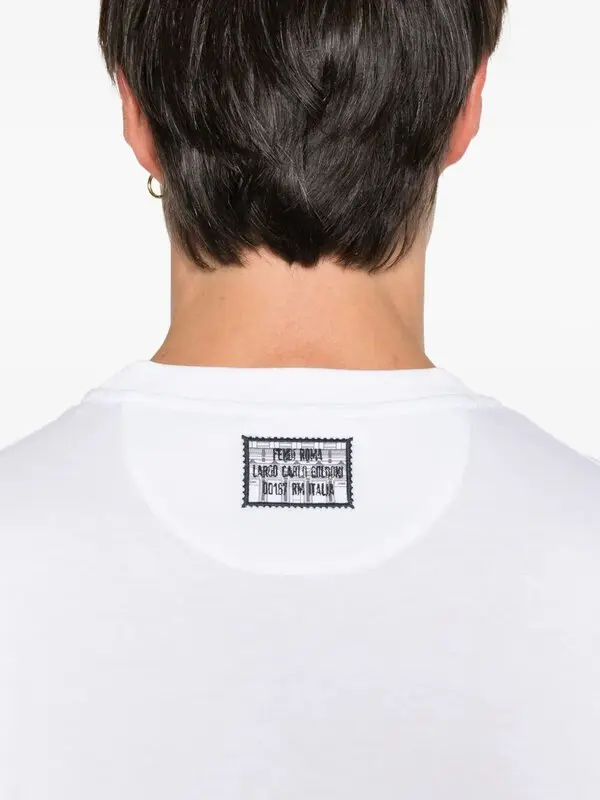 Fendi Ff Postcards Logo Print Cotton T-shirt