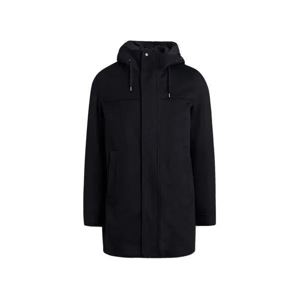 Herno Wool Cashmere Hooded Coat - Black