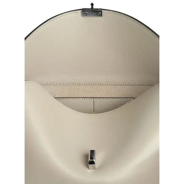 TOTEME T-lock Leather Clutch Bag - White