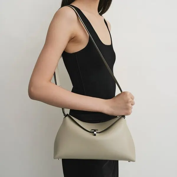 TOTEME T-lock Leather Clutch Bag - White