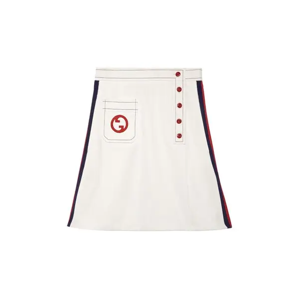 Gucci Interlocking G A-line Skirt - White
