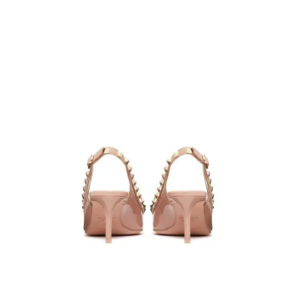 Valentino Garavani Leather Slingback Pumps - Cream