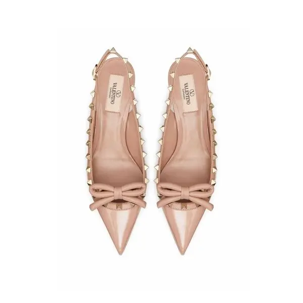 Valentino Garavani Leather Slingback Pumps - Cream