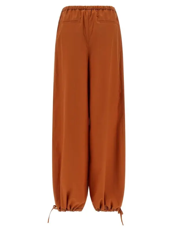 Marni Diagonal Draping Cotton Poplin Pants - Orange