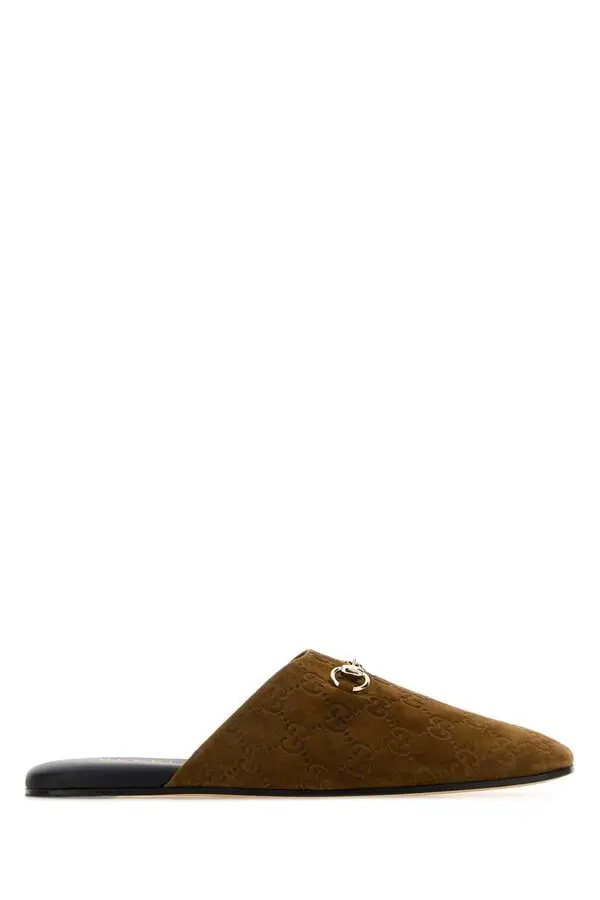 Gucci Camel Suede Slippers
