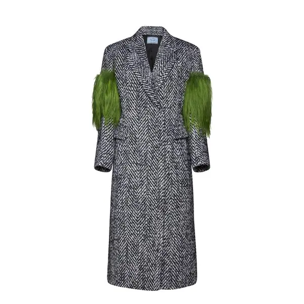 Prada Herringbone Wool Coat