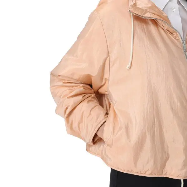 JIL SANDER Blend Silk Zip-up Hooded Jacket