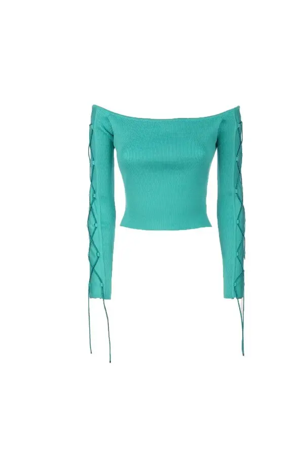 Giuseppe Di Morabito Laced Long Sleeve Knit Top - Multicolor