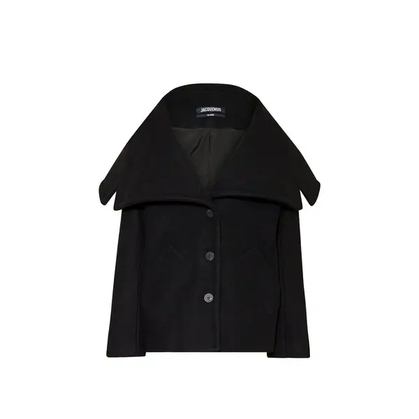 Jacquemus Le Caban Caruso Draped-collar Jacket - Black