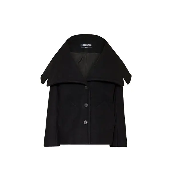 Jacquemus Le Caban Caruso Draped-collar Jacket - Black