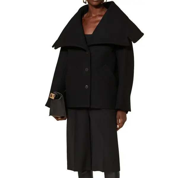 Jacquemus Le Caban Caruso Draped-collar Jacket - Black