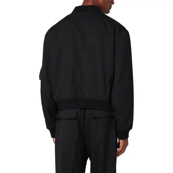 JIL SANDER Leather Detail Bomber Jacket