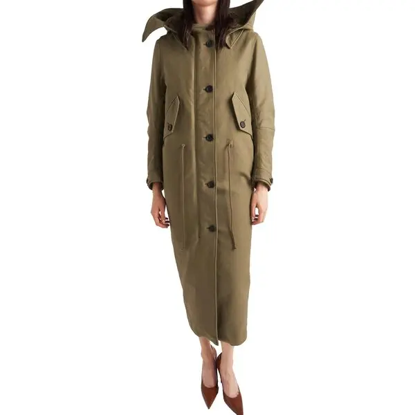 Prada Long Parka Coat - Green