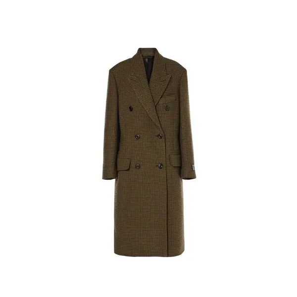 Acne Studios Checked Double-breasted Wool Blend Coat - Brown