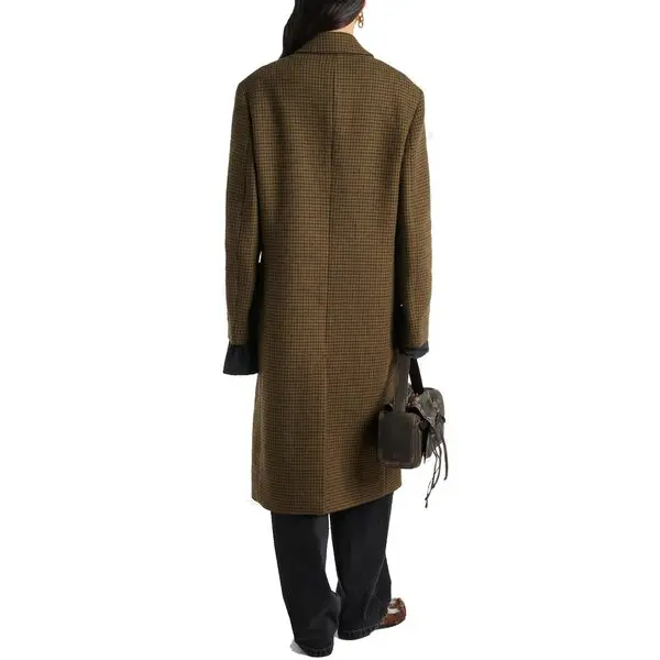 Acne Studios Checked Double-breasted Wool Blend Coat - Brown