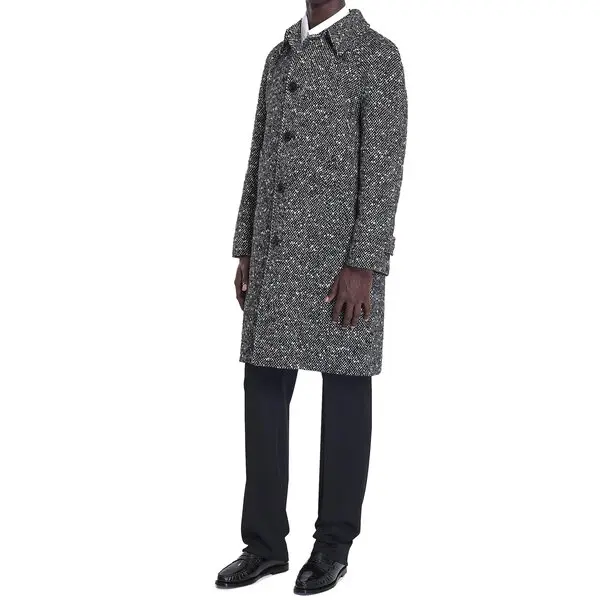 Celine Camden Wool Tweed Coat - Gray