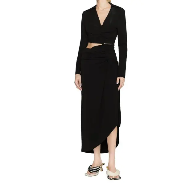 Off-White Cut-out Midi Dress - Black