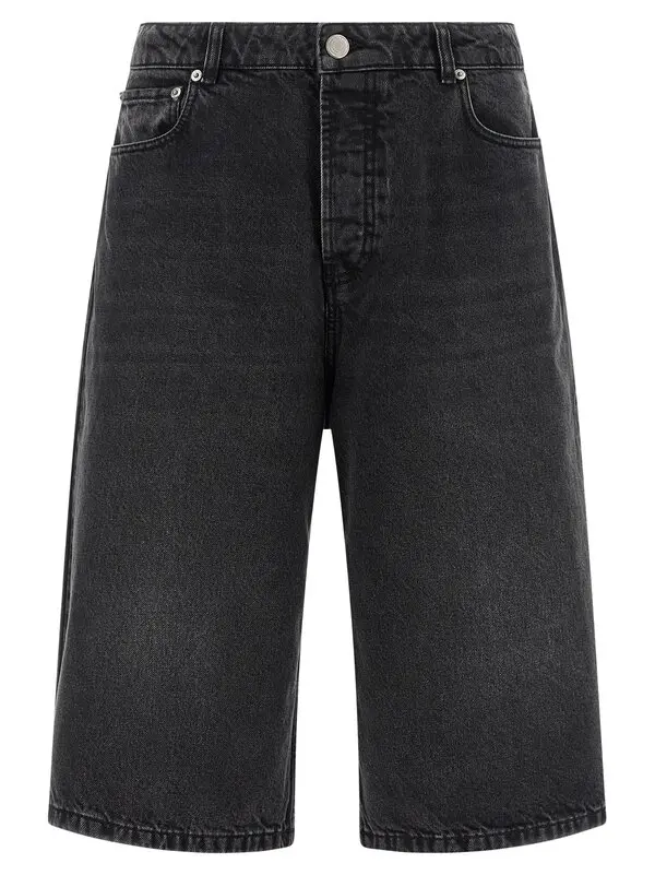 AMI Paris Denim Bermuda Shorts - Black