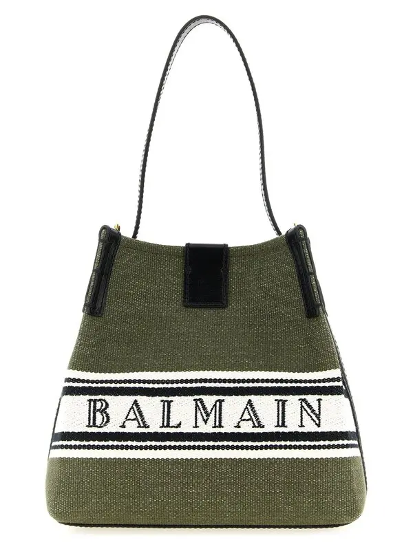 Balmain Release Canvas Bucket Bag - Green