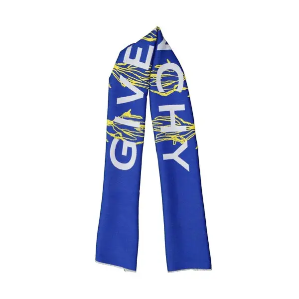 Givenchy Logo Wool Scarf - Blue
