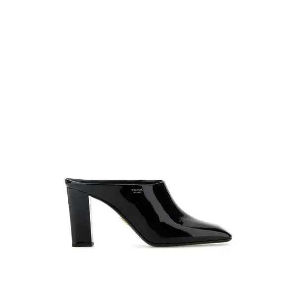 Prada Leather Mules 85mm - Black