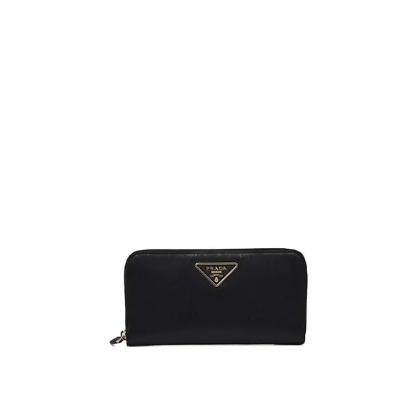Prada Leather Logo Wallet - Black