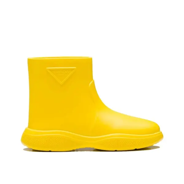 Prada Logo Rubber Boots - Yellow
