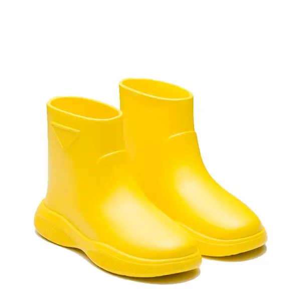 Prada Logo Rubber Boots - Yellow