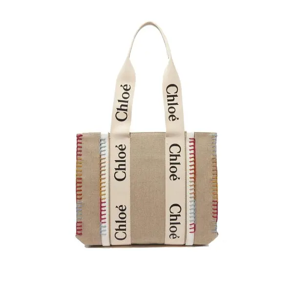 Chloé Woody Medium Tote Bag - Cream