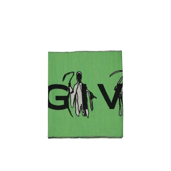 Givenchy Logo Wool Scarf - Green