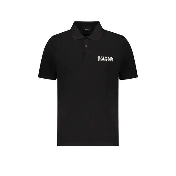Balmain Cotton Polo Shirt - Black
