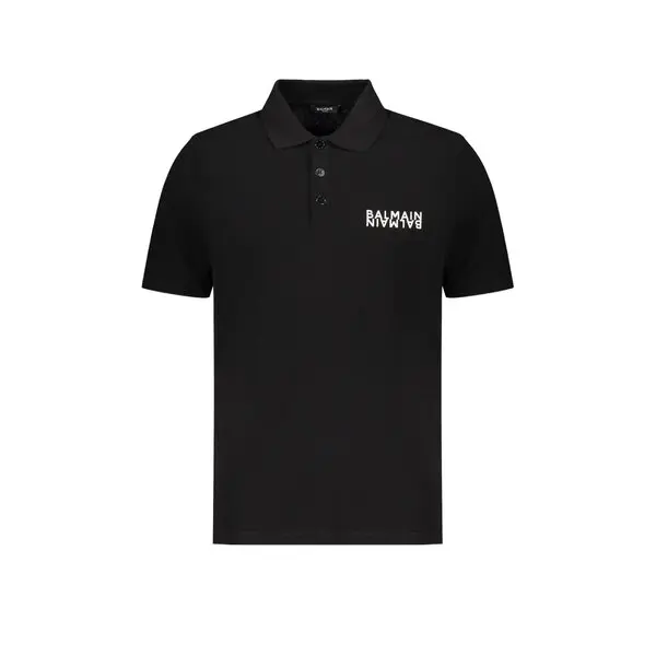 Balmain Cotton Polo Shirt - Black
