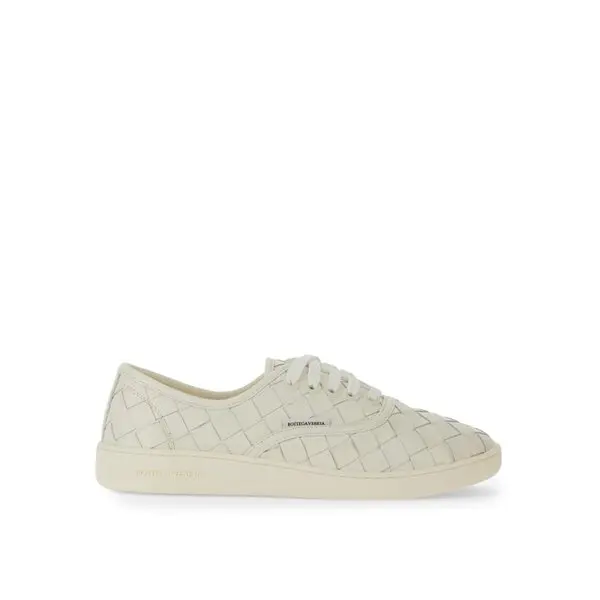 Bottega Veneta Intrecciato Leather Sneakers - White