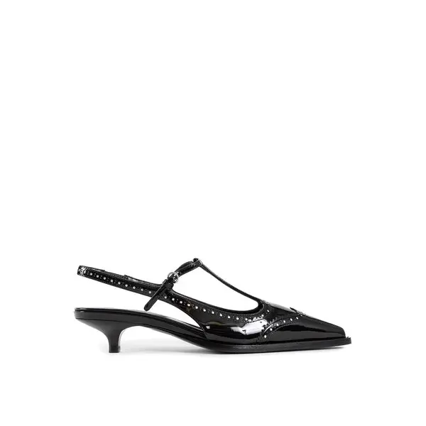 Miu Miu Leather Slingback Pumps - Black
