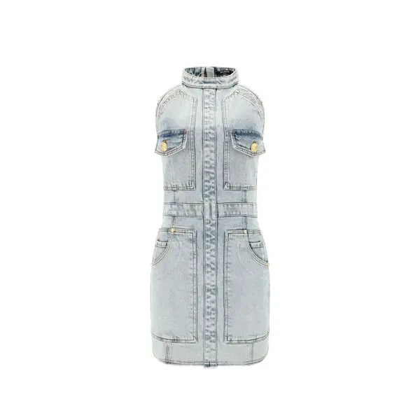 Balmain Denim Mini Dress - Blue