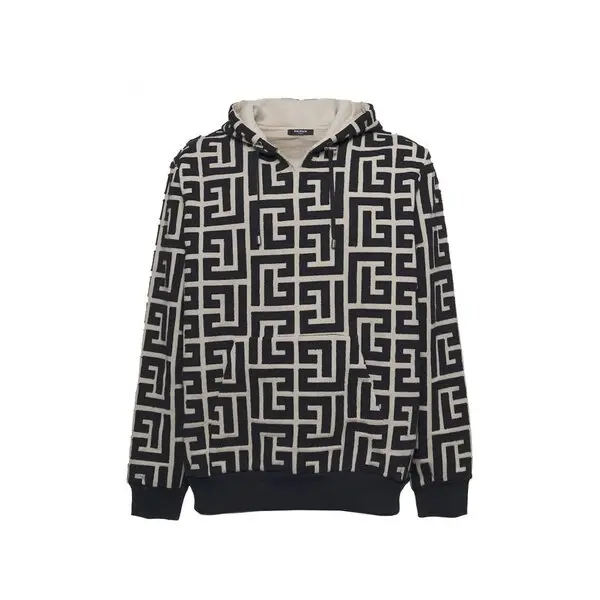 Balmain Monogrammed Hooded Sweatshirt - Cream