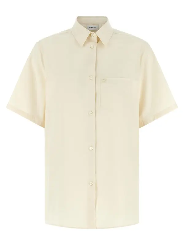 FERRAGAMO Gancini' Shirt - Cream