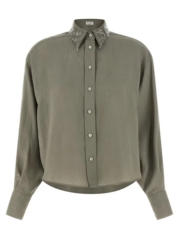 Brunello Cucinelli Sequin Collar Blouse